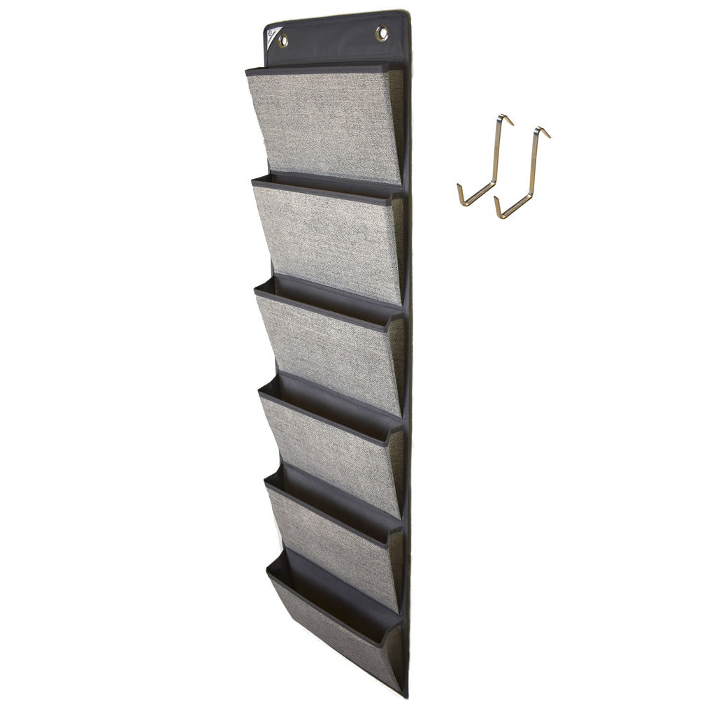 Office Storage Hanging Organizer Includes 2 Over Door Hangers - Gray ...